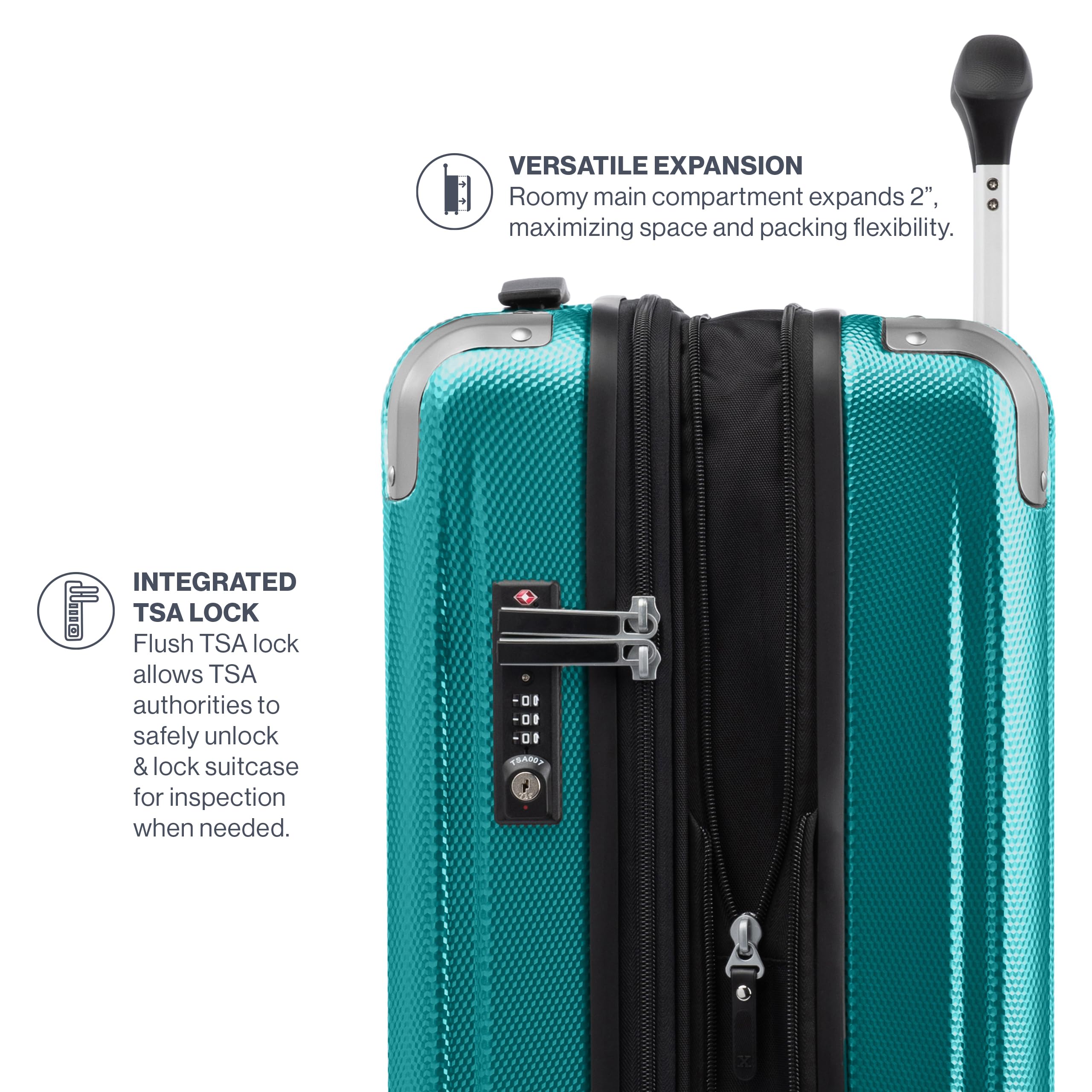 Travelpro Pathways 3 Hardside Expandable Luggage, 8 Spinner Wheels, Lightweight Hard Shell Suitcase, Carry On 21 Inch, Kayak