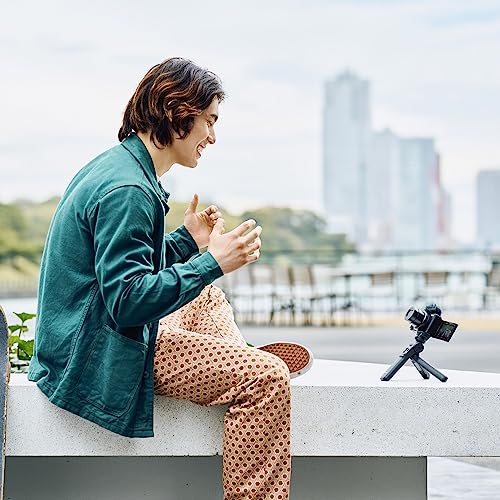 Sony ZV-1 II Vlog Camera with 4K Video & 20.1MP for Content Creators and Vloggers Black ZV-1M2/B Bundle with ACCVC1 Kit Including GP-VPT2BT Tripod/Grip + Deco Gear Case + LED +64GB Card & Accessories