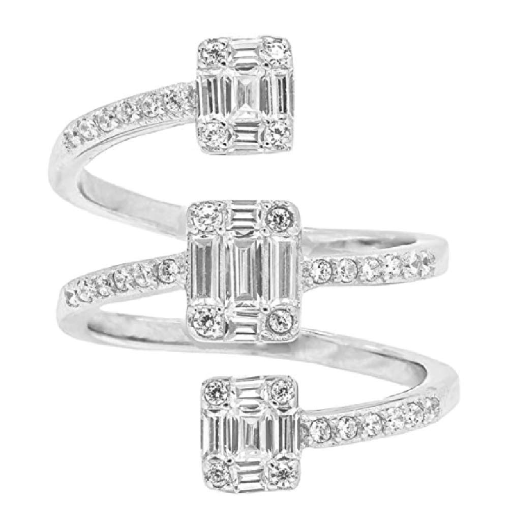 Sterling Silver Spiral Ring - Engagement Ring - Wedding Rings - Wedding Ring - Engagement Ring - Cubic Zirconia Wedding Sets - Bridal Sets Wedding Rings - CZ Engagement Rings - Wedding Ring Sets (8)