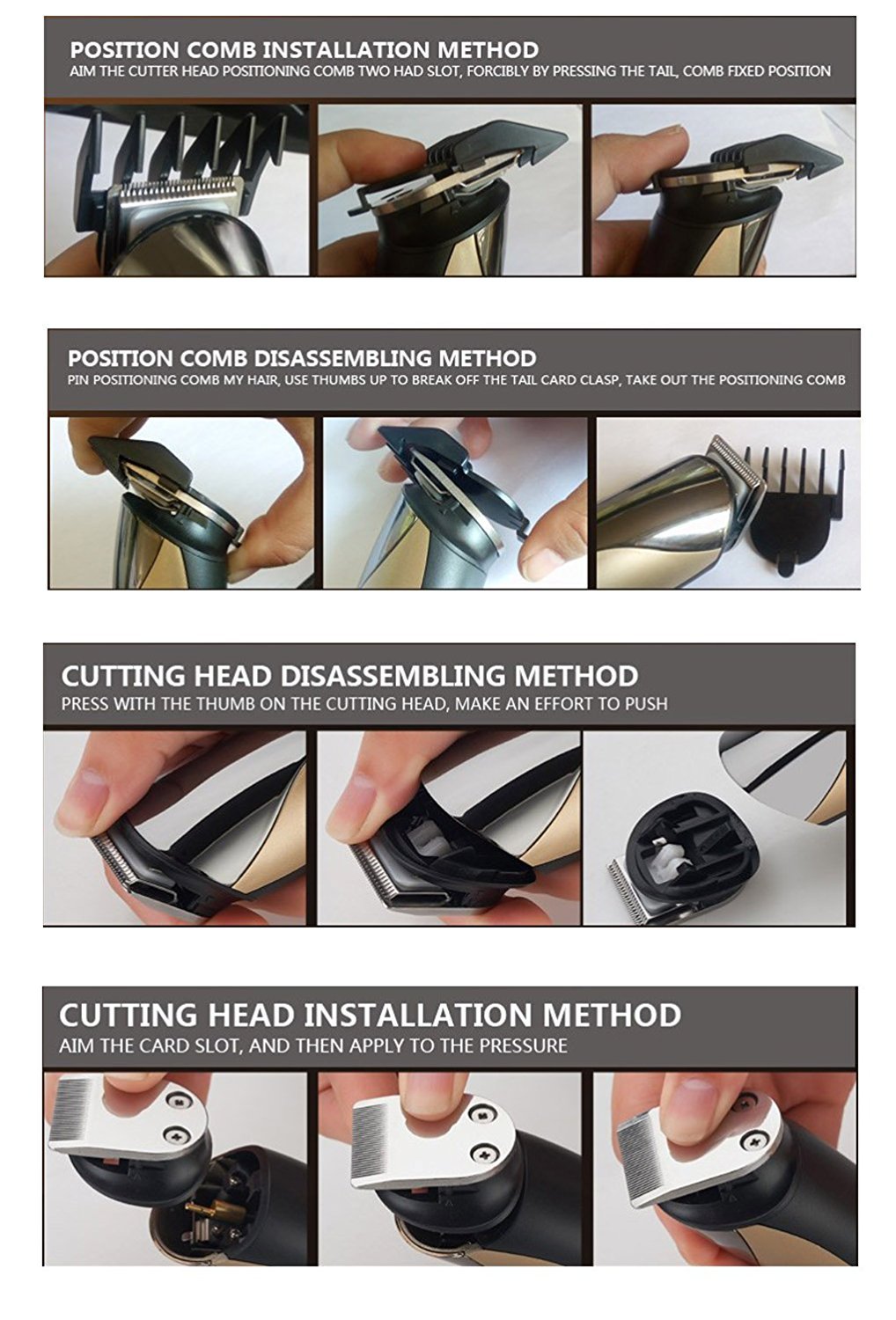 YUNAI Hair Clipper Beard Trimmer Kit for Men, Cordless Shaver Razor Beard & Mustache Trimmer Rechargeable Men Haircut Grooming Kit