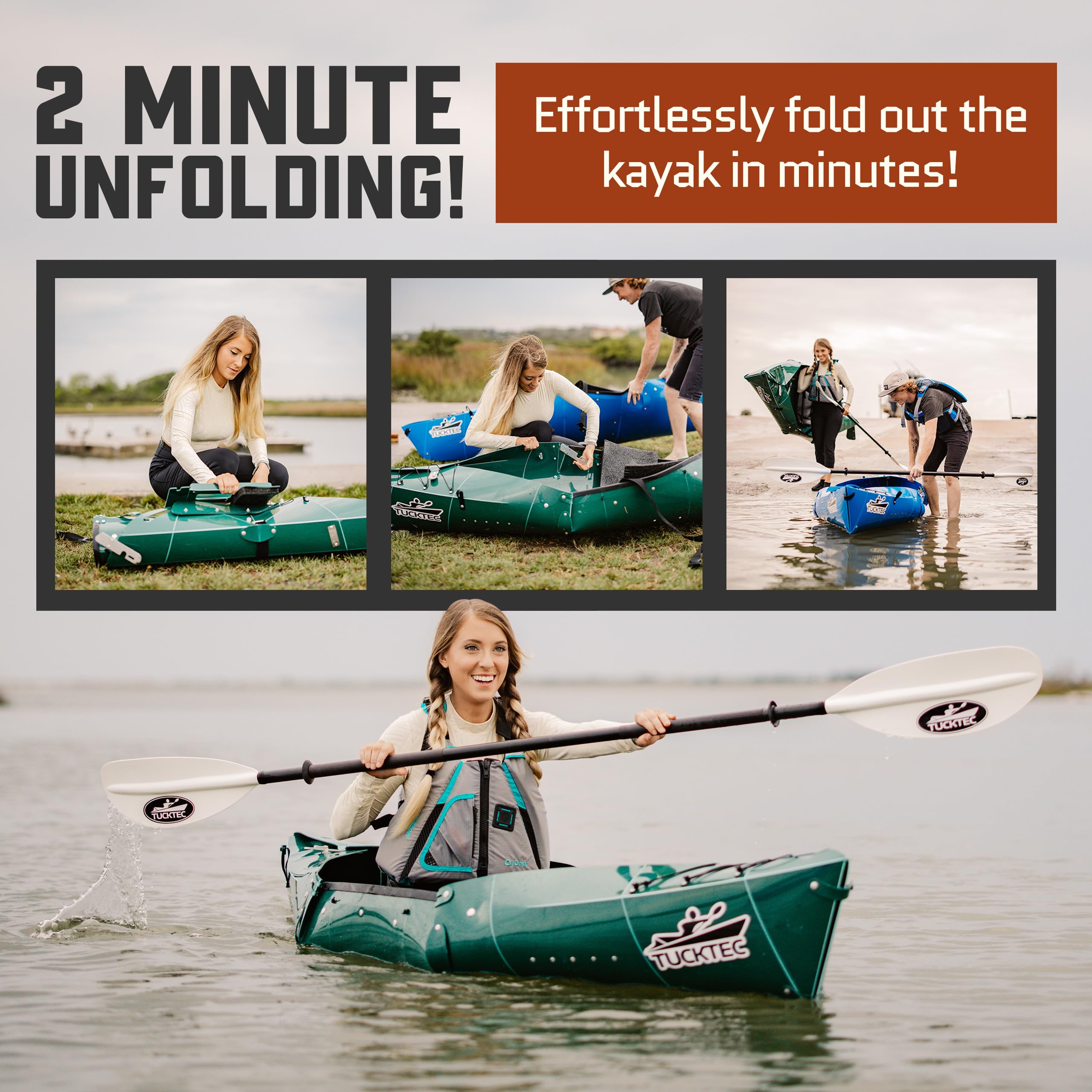 Tucktec - Best Folding Kayaks Extremely Easy to Use, Simple and Quick to Assemble. Exclusive Portable Tucktec Kayaks 2022-23 Model