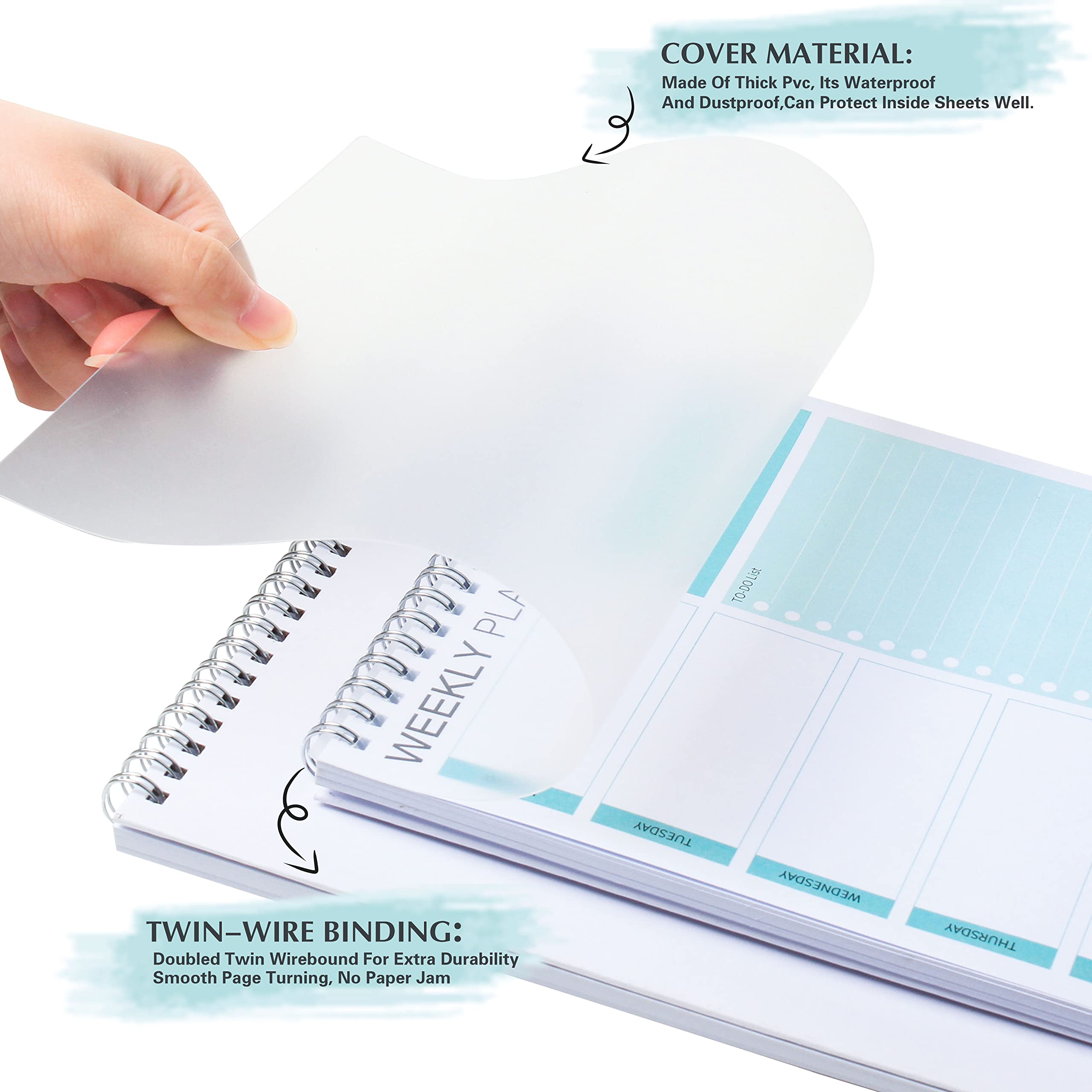 Weekly Planner Notepad - Weekly Spiral To Do List Planning Pad, 52 Undated Sheets, Desk Notepad, Daily Calendar, Goal Planner, To Do List, 6.5 x 9.8
