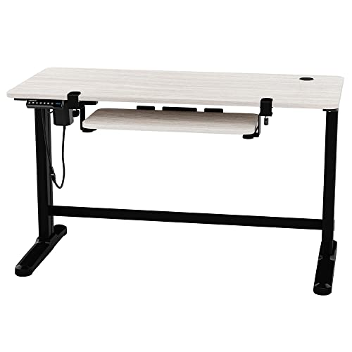 Truweo Adjustable Electric Standing Desk β 50 x 23.6 inches Sit to Stand Office Desk with Cable and Sliding Keyboard Tray β 3 Controlled Memory Height Settings β Anti-Scratch Surface β Grey