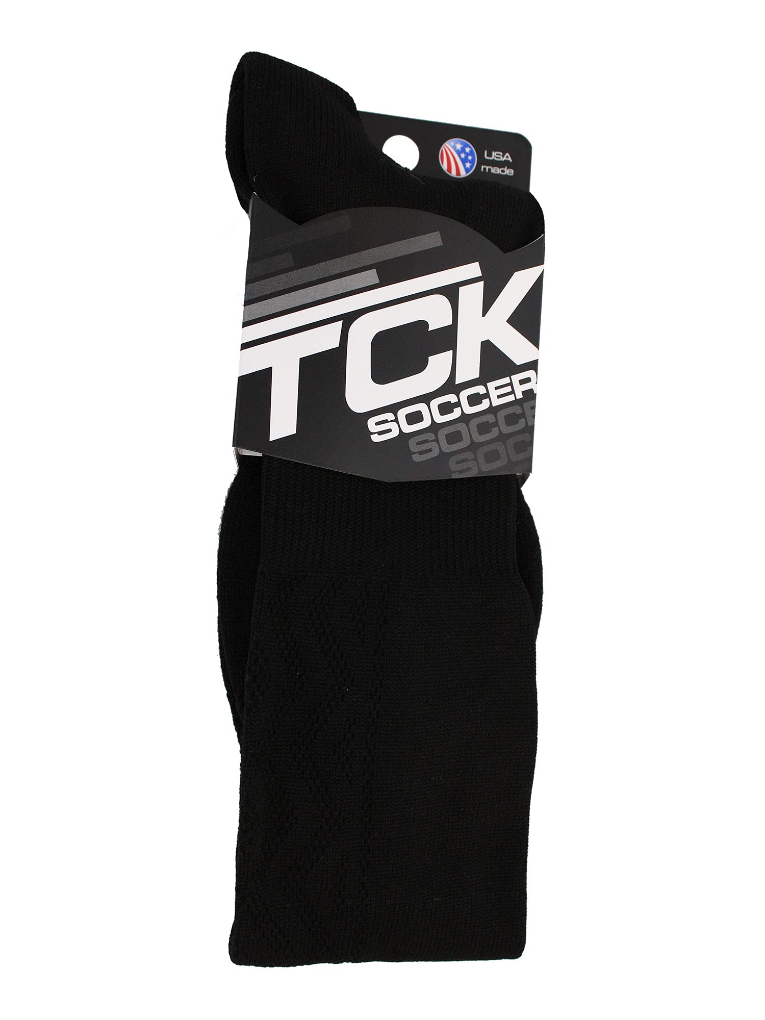 TCK Soccer Socks Premier Breathable Fold Down (Black, Large)