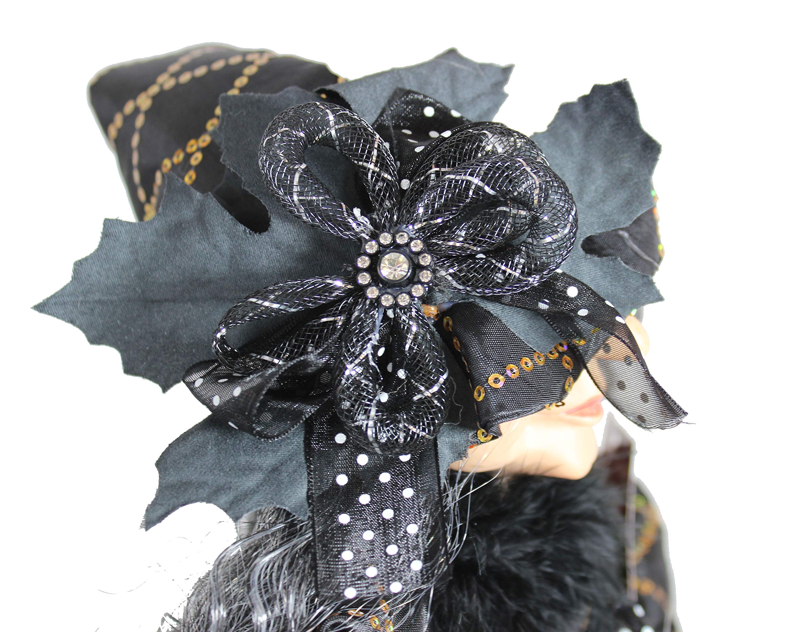 Windy Hill Collection 18" Black Bat & Pumpkin Tabletop Fabric Halloween Fall Harvest Witch Collectible Figure Figurine Plastic Cone Body 911806