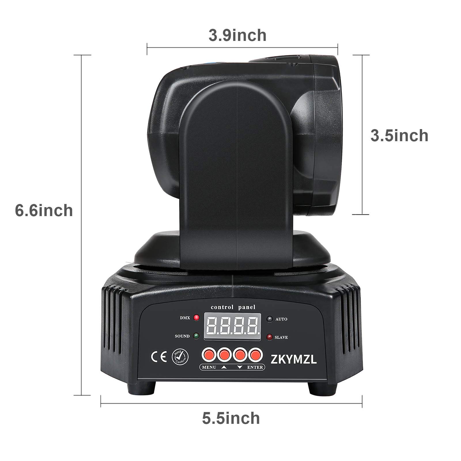 ZKYMZL RGBWA/UV 6 in 1 LED Light Mini 50W Wash Rotating Light Moving Head Stage Effect Light with DMX for Disco KTV Club Party.