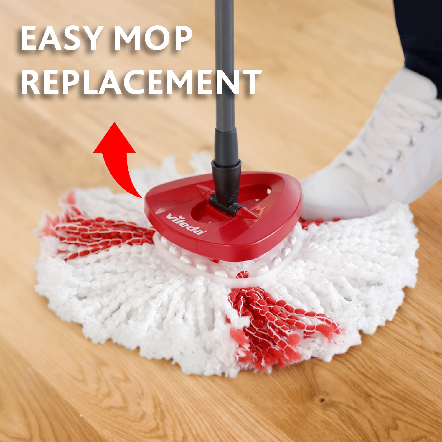 Vileda Turbo 2-in-1 Microfibre Mop Refill Head, 16.5 x 30 x 22 cm, Red