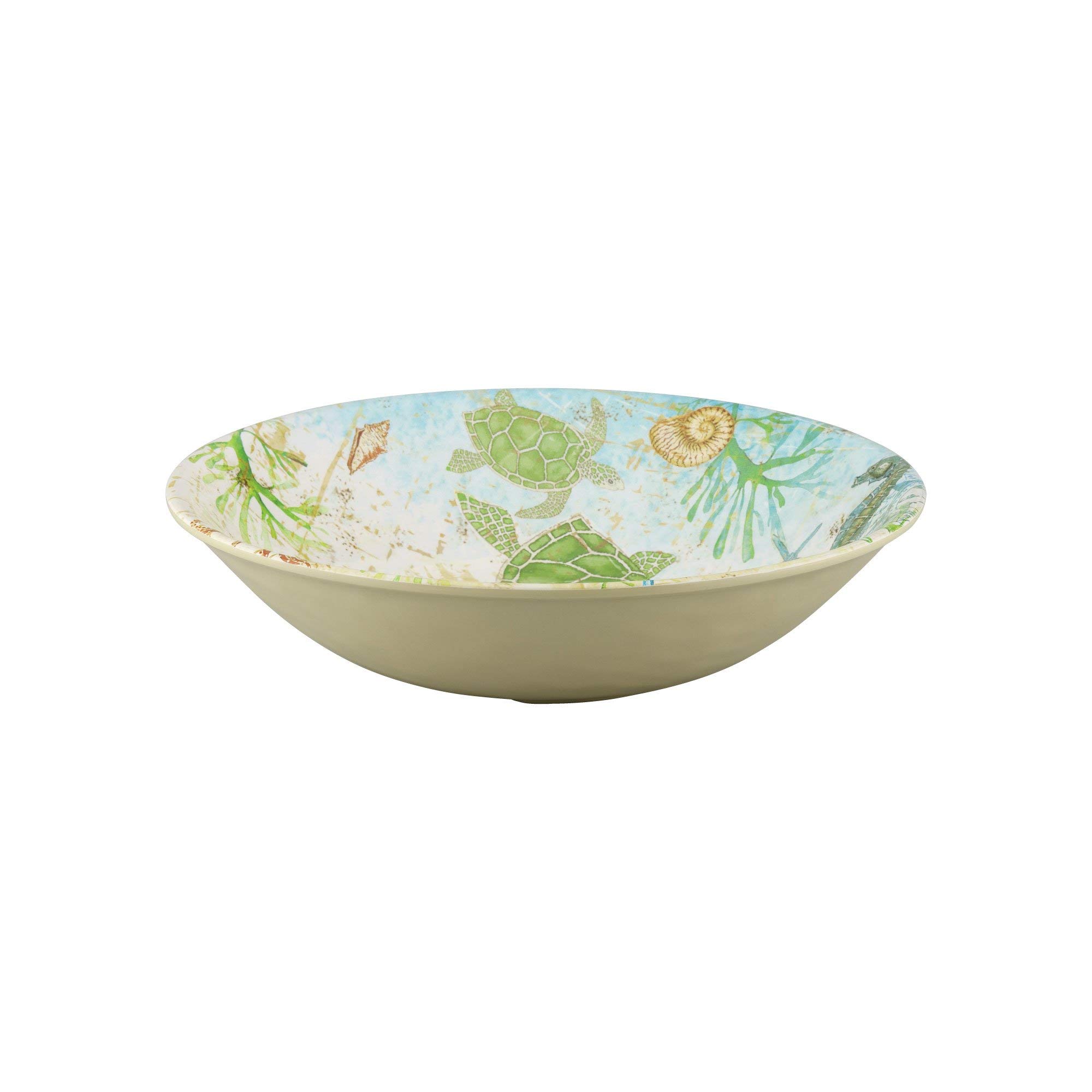 UPware 12-Piece Melamine Dinnerware Set, Includes Dinner Plates, Salad Plates, Bowls, Service for 4. (Sea Turtle)
