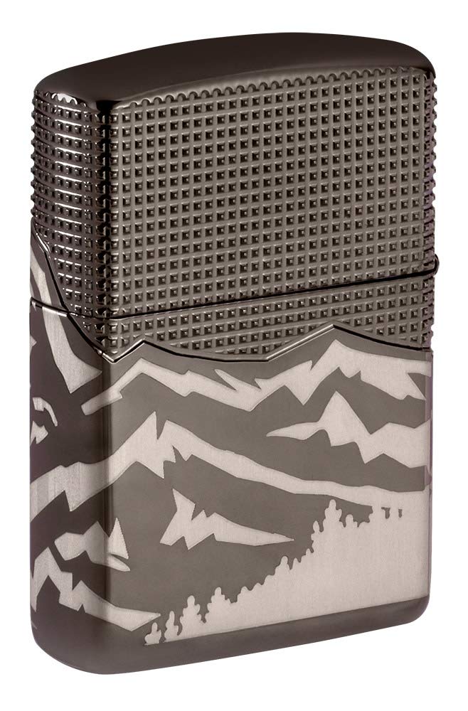 Zippo Armor Mountain Design Black Ice Pocket Lighter, one Size