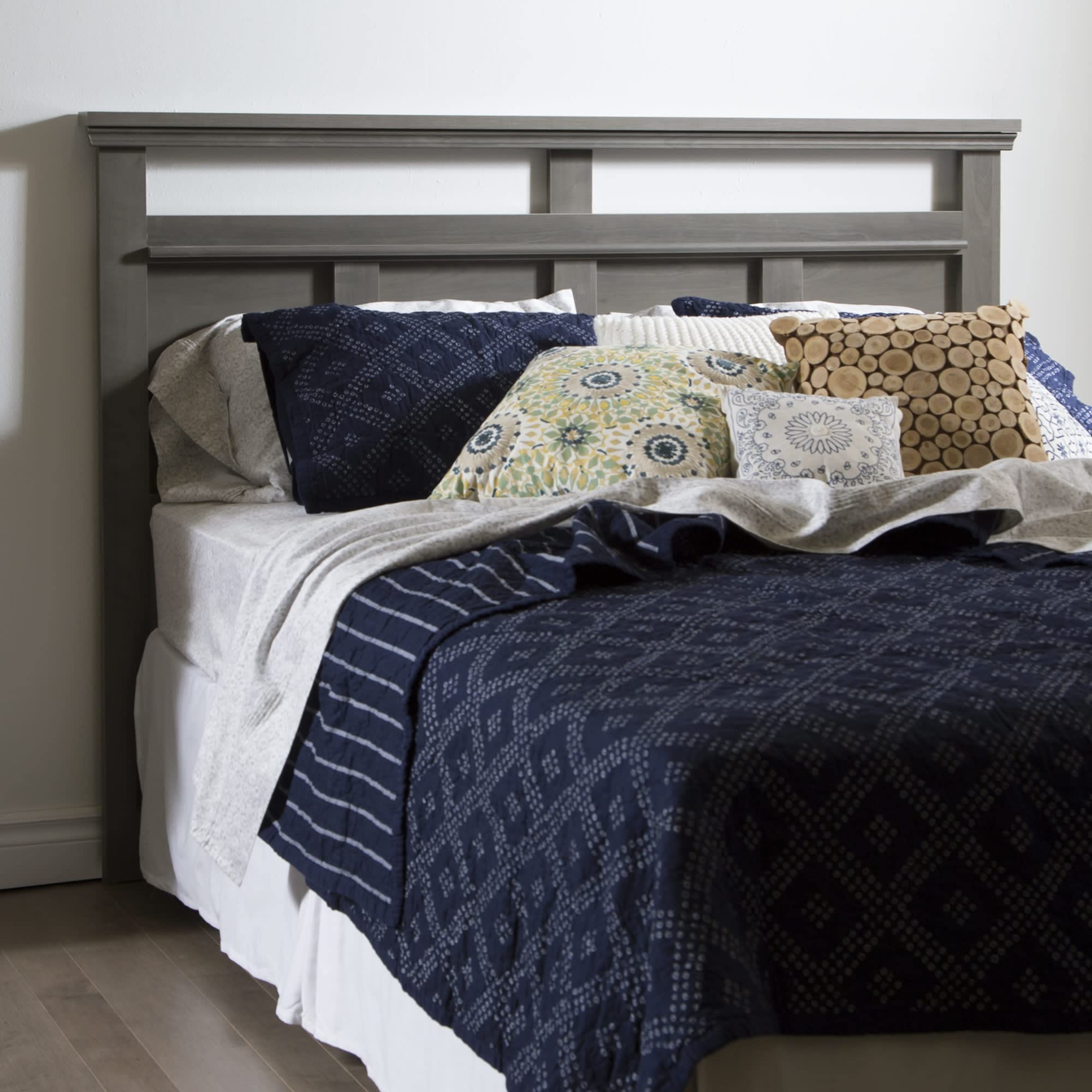 South Shore Versa Headboard, Weathered Oak, Gray Maple