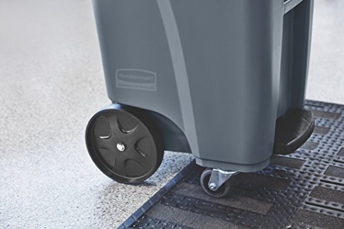 Rubbermaid Commercial Products-1971962 BRUTE Rollout Step On Trash/Garbage Can with Casters - 50 Gallon - Gray