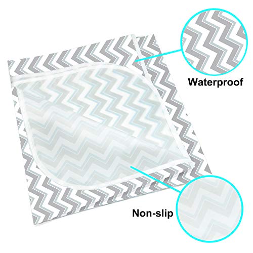 Youngever 42 Inch x 42 Inch Washable Highchair Splat Floor Mat, Splash Mess Mat, Food Catcher Art Craft Leak Proof Mat (Grey Wave)