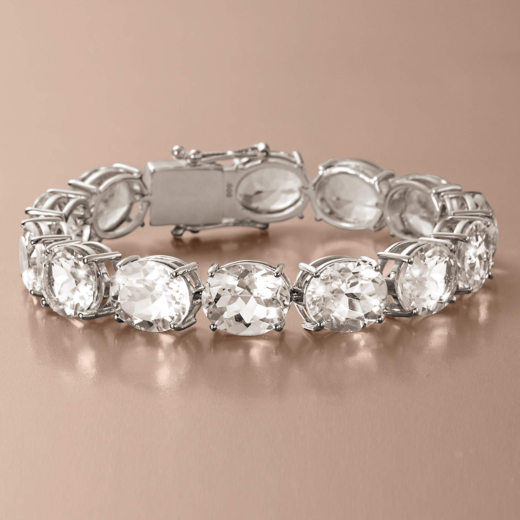 Ross-Simons 55.00 ct. t.w. Rock Crystal Bracelet in Sterling Silver. 7 inches