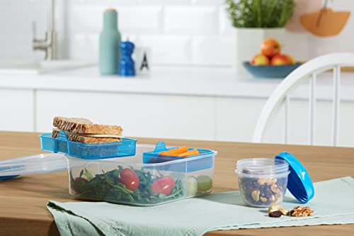 Sistema To Go Collection Bento Cube Lunch Box, Small, Clear/Blue Klips