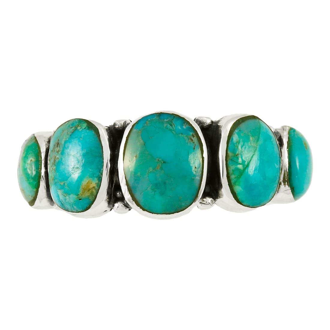 Turquoise Ring Sterling Silver 925 & Genuine Turquoise Statement Ring (SELECT color) (Turquoise, 8)