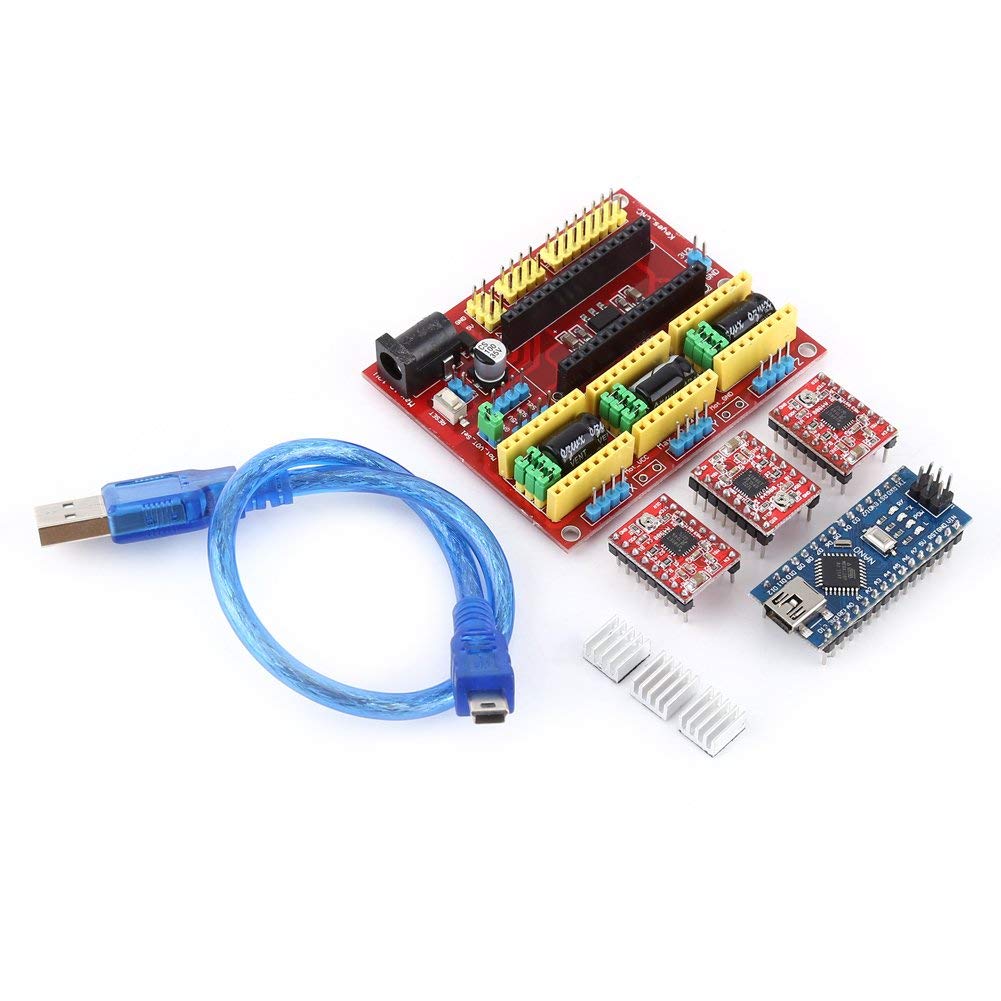 WINGONEER CNC Shield V4+ with Nano 3.0 A4988 Stepper Motor Driver Board for Arduino