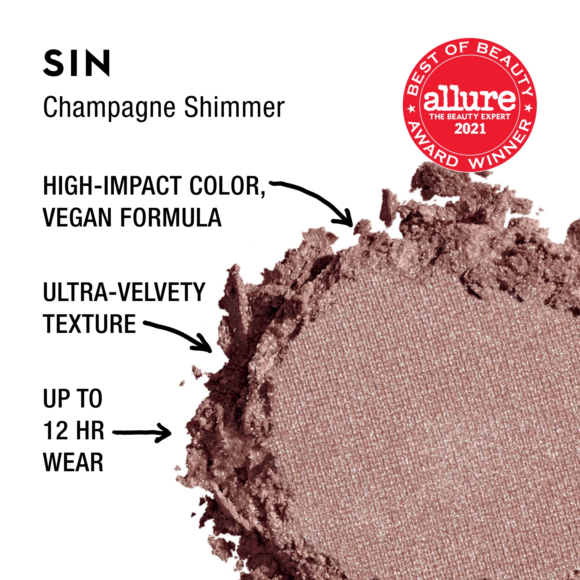 URBAN DECAY 24/7 Eyeshadow Compact - Award-Winning & Long-Lasting Eye Makeup - Up to 12 Hour Wear - Ultra-Blendable, Pigmented Color - Vegan Formula β Sin (Champagne Shimmer)