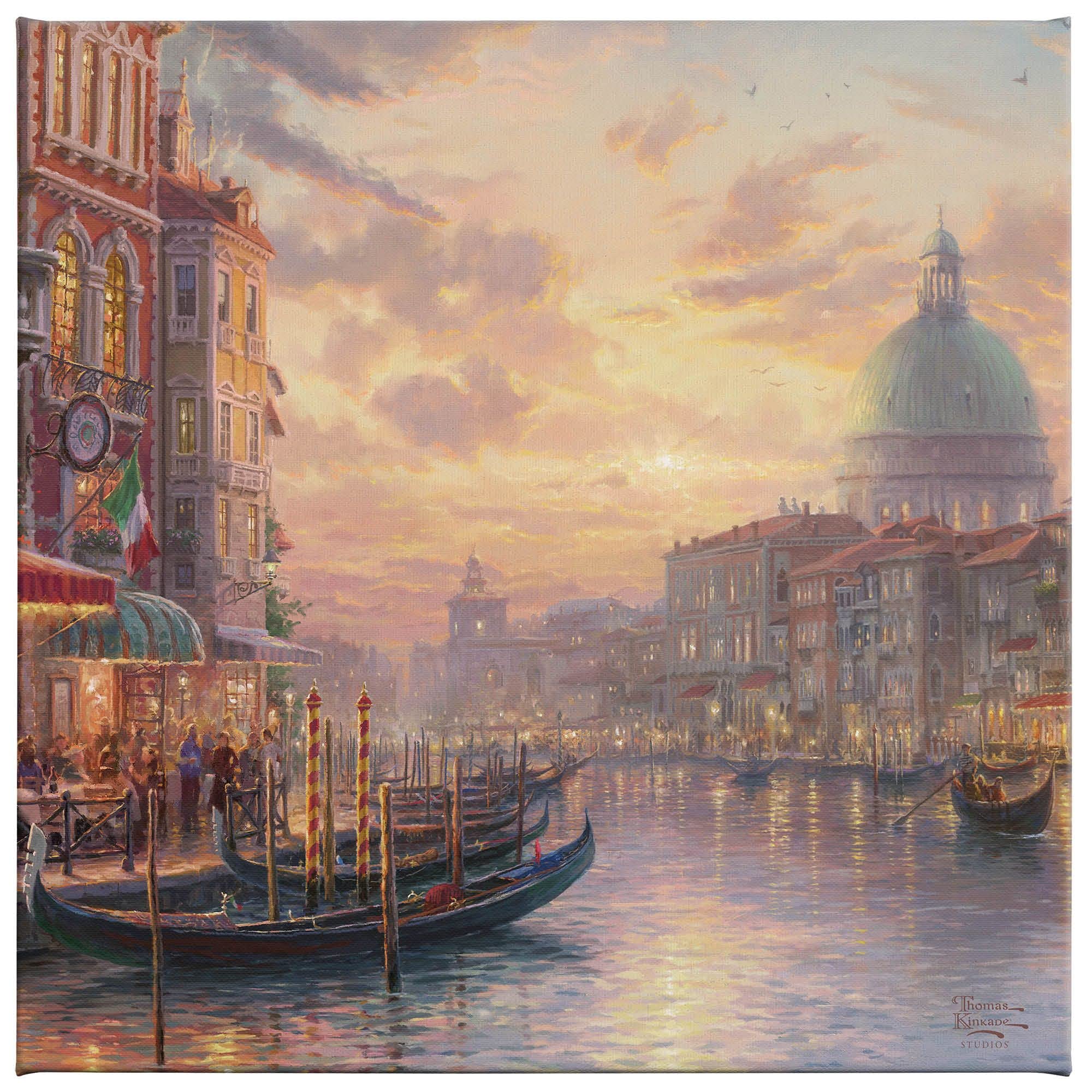 Thomas Kinkade Studios Venetian Cafe 14″ x 14″ Gallery Wrapped Canvas