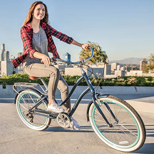sixthreezero EVRYjourney Women's 1/3/7/21 Speed Step-Through Hybrid Cruiser Bicycle, 26"/24" Wheels, Multiple Colors