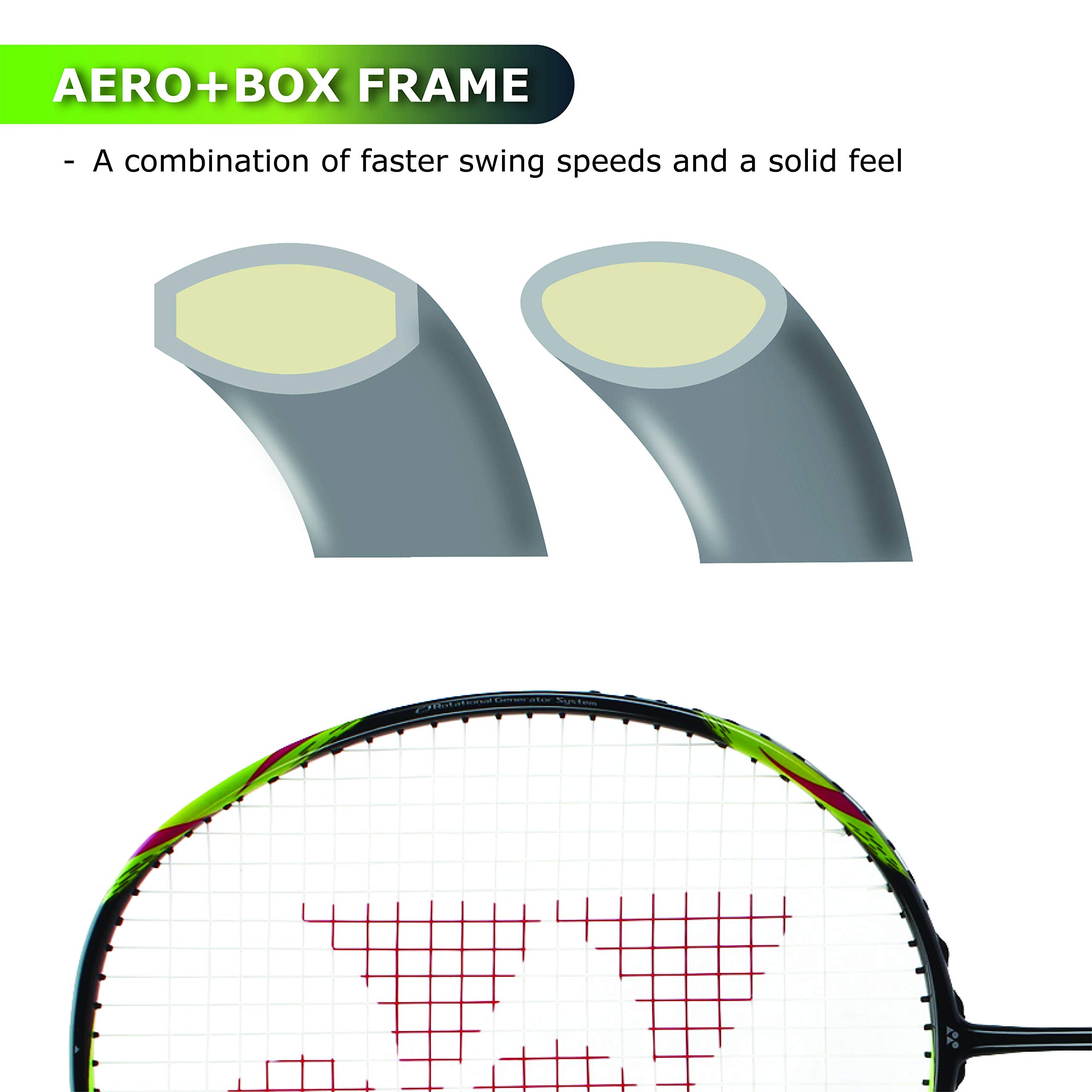 Yonex Astrox 6 4U/G5 BG65 @24LB Blk/Lime Badminton Racquet