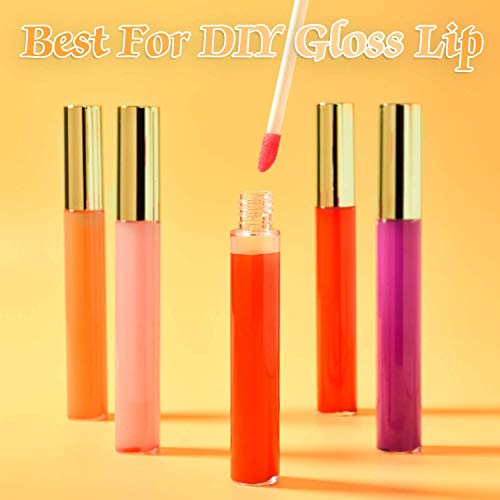 Vumdua 30 Pcs 10ml Empty Lip Gloss Tubes Containers, Refillable Lip Balm Bottles for DIY Makeup Such as Lip Samples, Homemade Lip Balm (Gold)