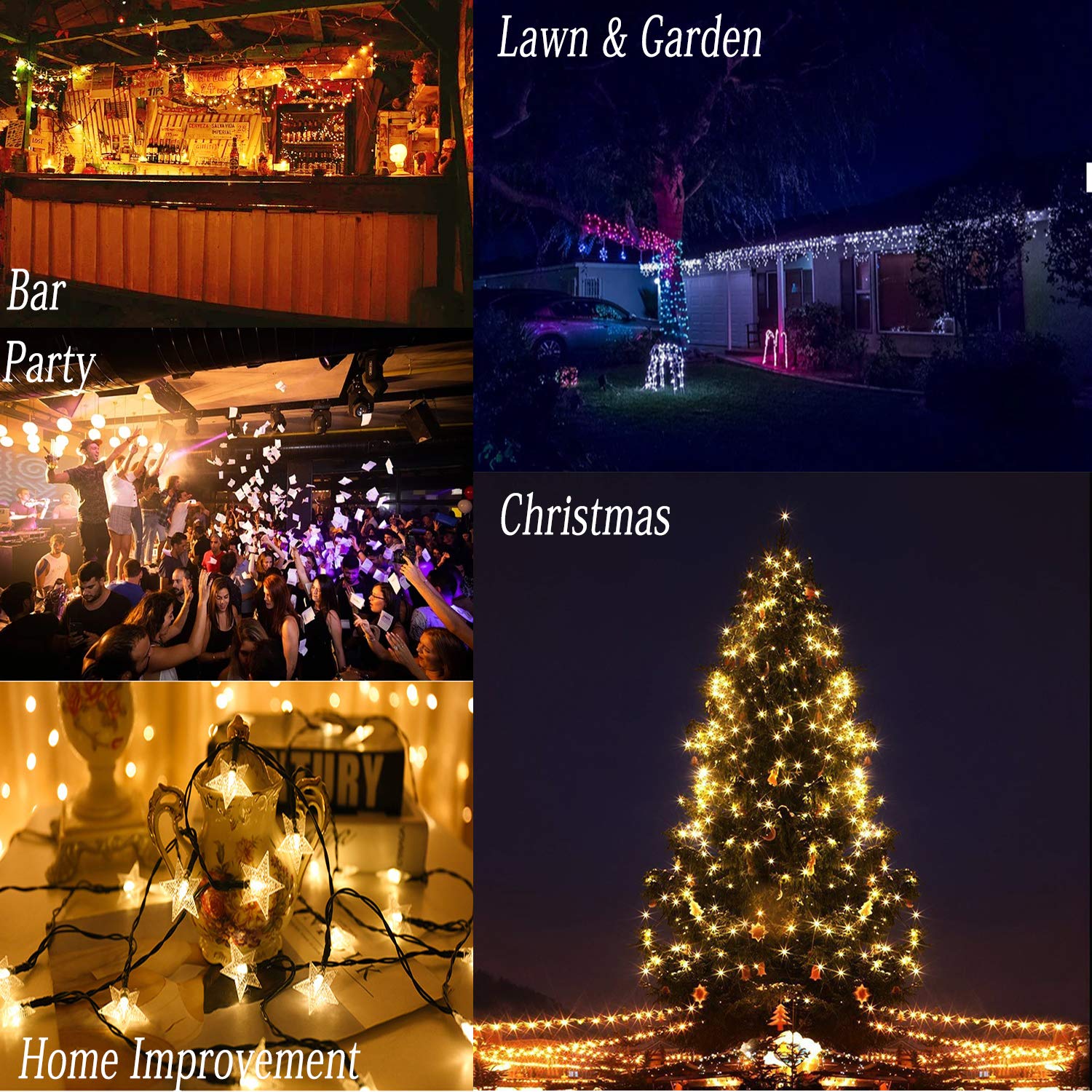 Winboom 100 Led 39.4FT Solar Christmas Lights Outdoor Waterproof 8 Modes Star Solar String Lights,Solar Powered Fairy Light for Outside Garden Tree