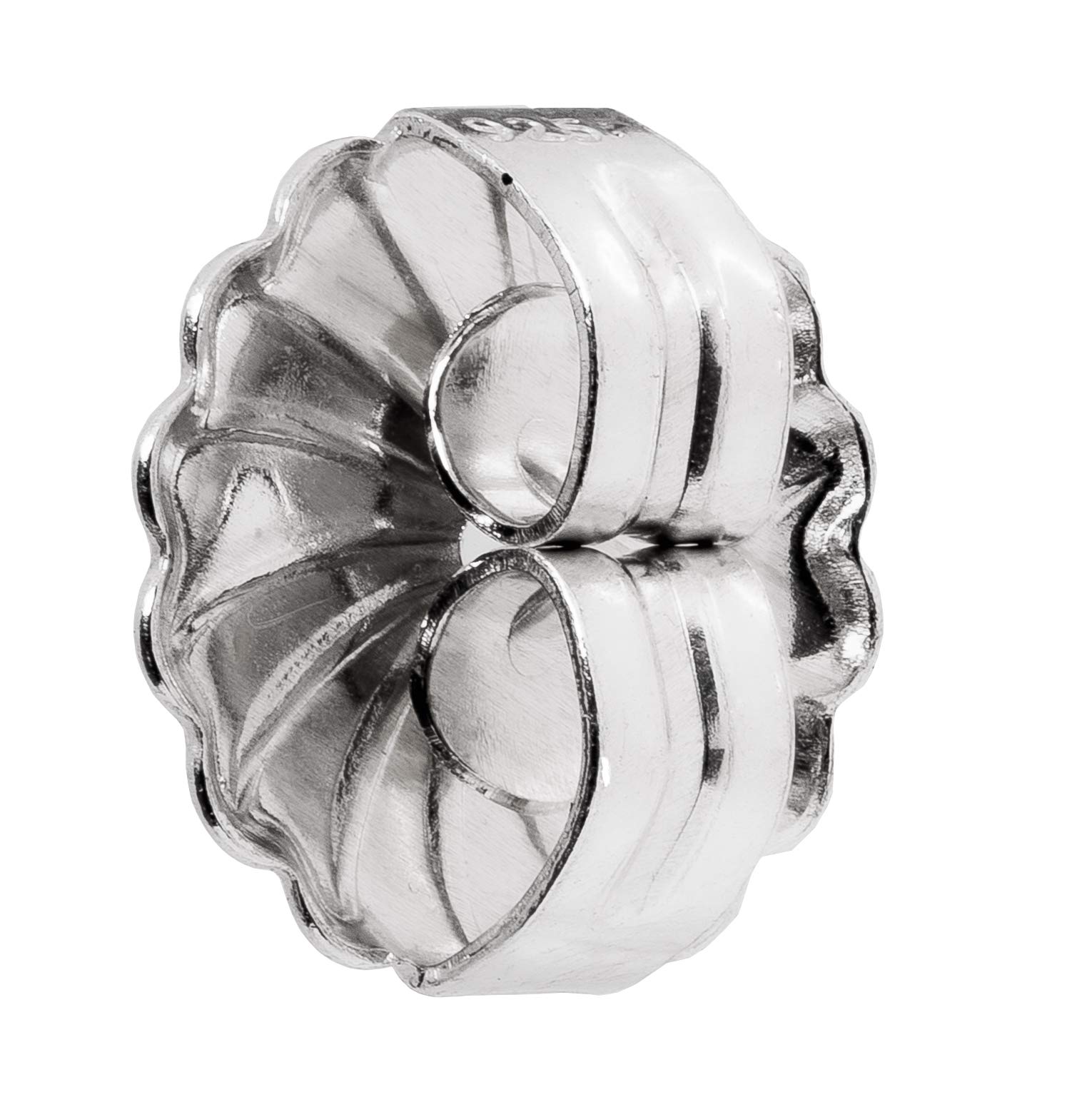 Sterling Silver and 14K Gold Filled Large Swirl Earring Backs Ear Nuts | 9.2 x 9.4 mm | Made in USA (Sterling Silver, 8 Pieces)