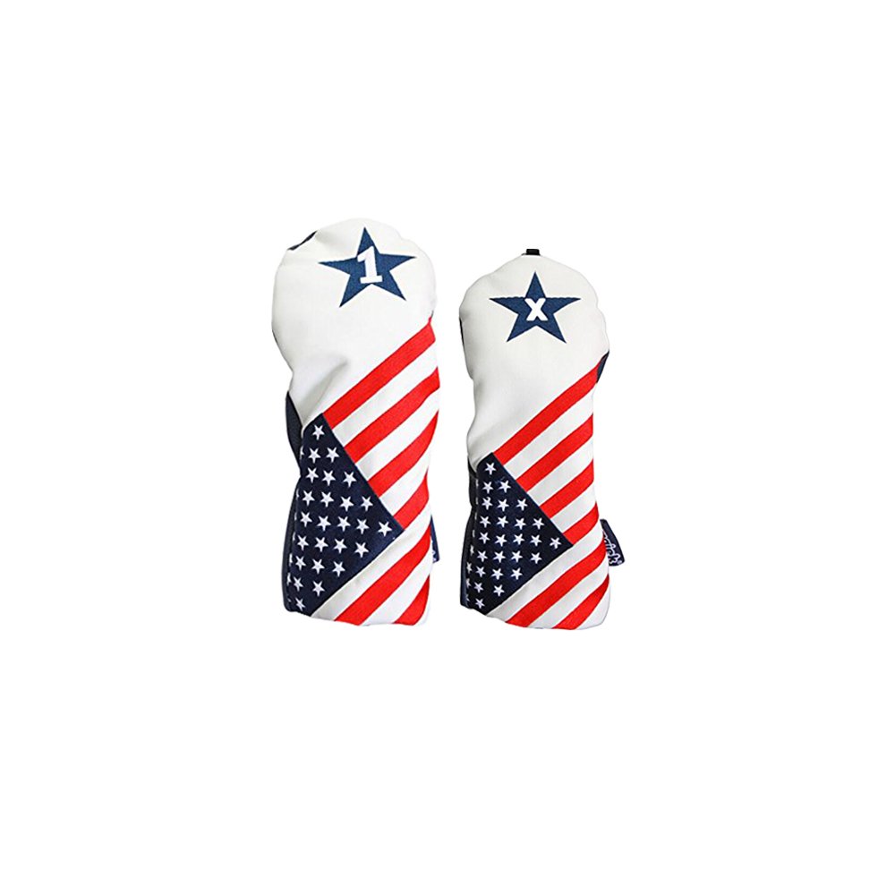 USA 1 & X Headcover Patriot Golf Vintage Retro Patriotic Driver Fairway Wood Head Cover Fits All Modern Fairway Wood Clubs