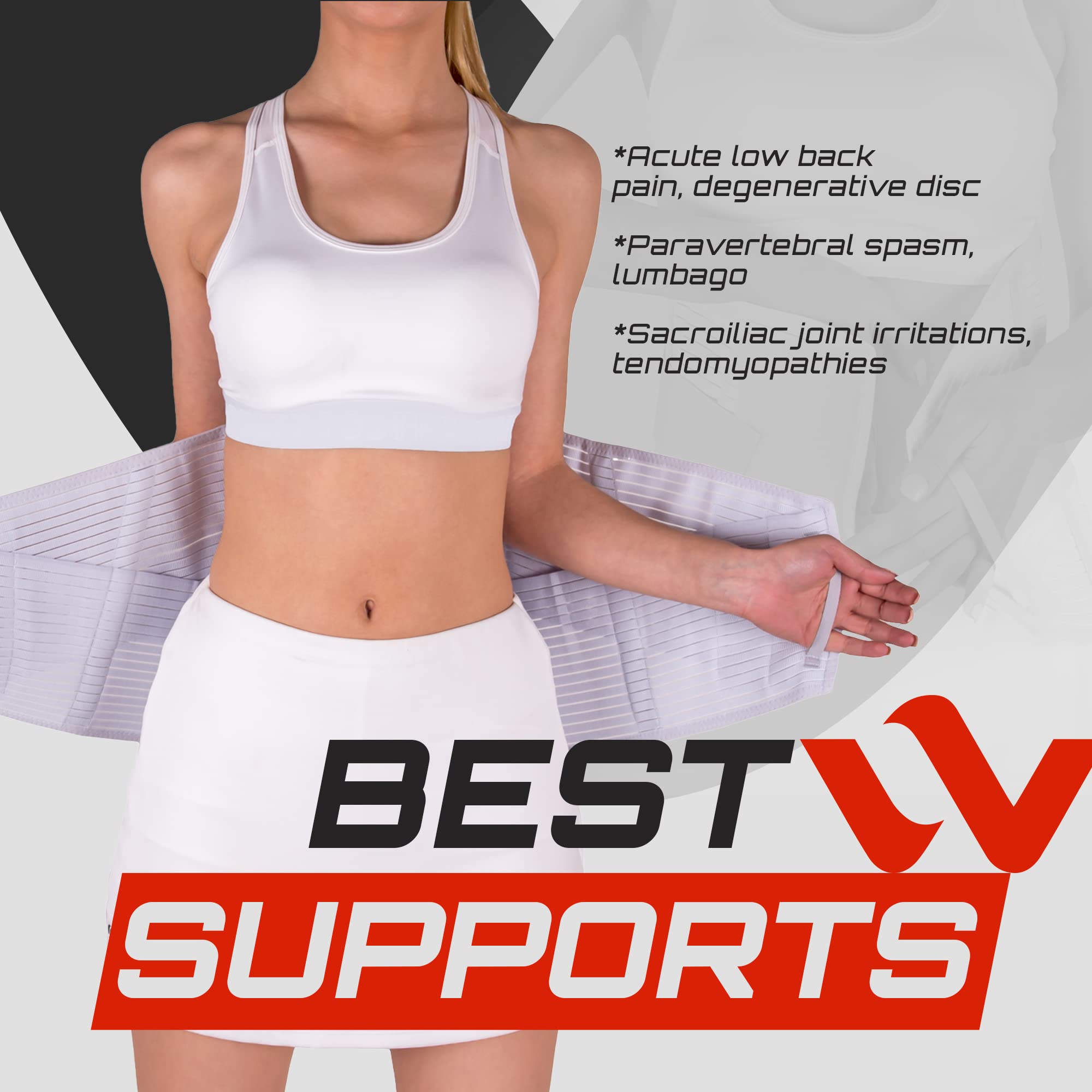 WEHR Lumbocare High Lumbar Support Lower Back Brace – Lumbosacral Support Brace with Soft Splints – Premium Skin Friendly Elastic Material – Ideal for Back Pain, Lumbago, Posture Alignment (Large)