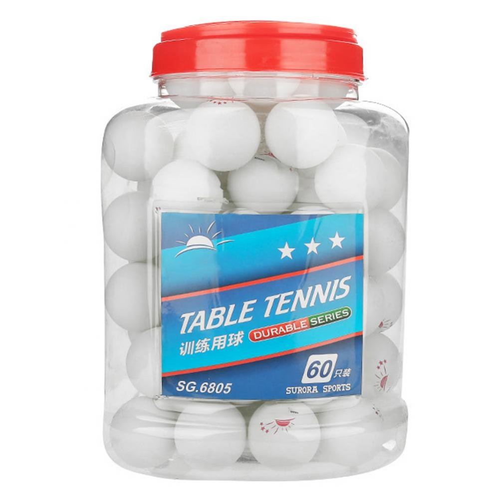 VBESTLIFE Ping Pong Balls with Box, 60 Pcs 3-Star Table Tennis Ball Ping Pong Balls for Competition Training Entertainment(White)