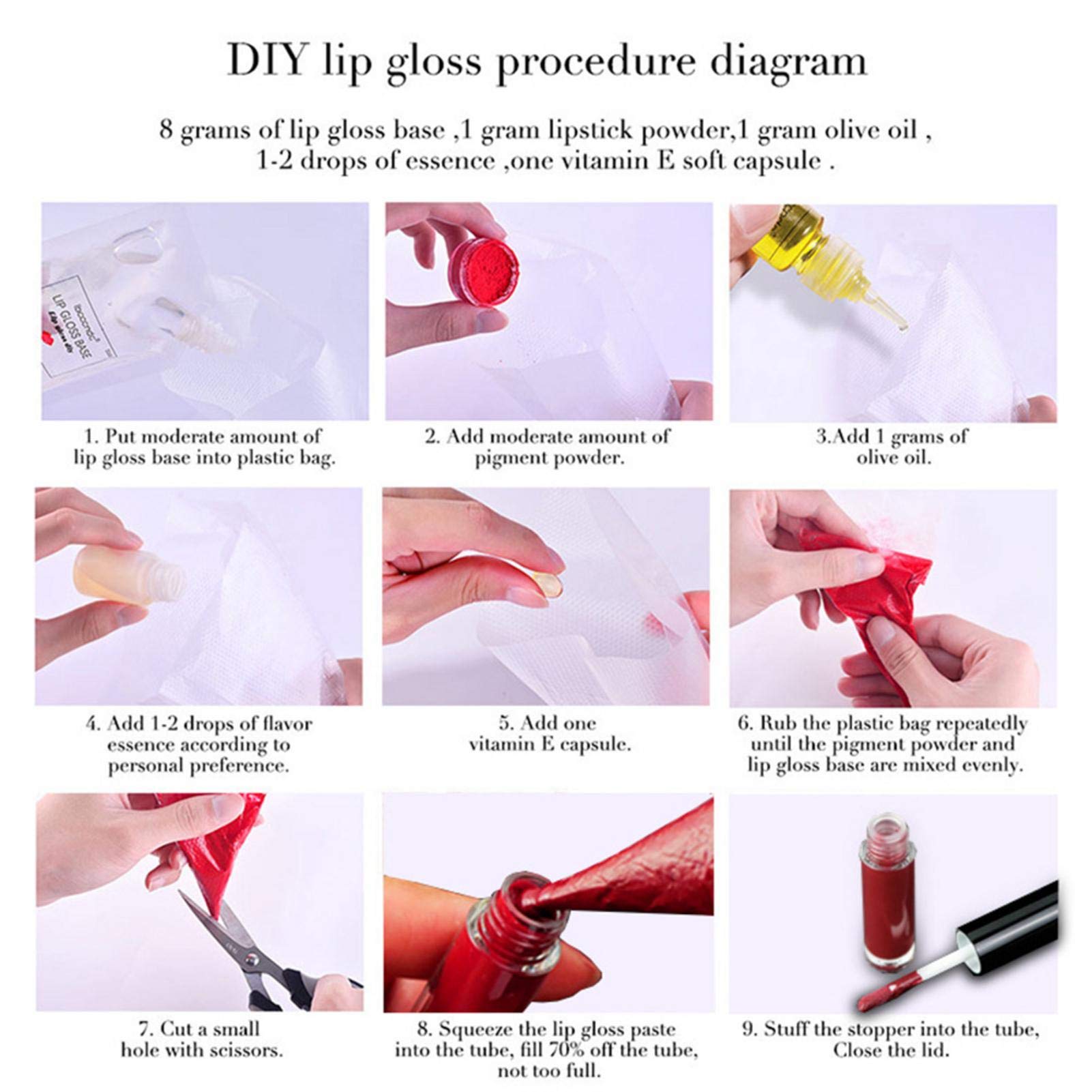 Transparent Lip Gloss ，Moisturize Lip Gloss Base, Lip Gloss Base Oil Material Lip Makeup Primers, Primer for DIY Handmade Lip Balms Lip Gloss- 1.69Fl.Oz(1 Pcs,Clear)