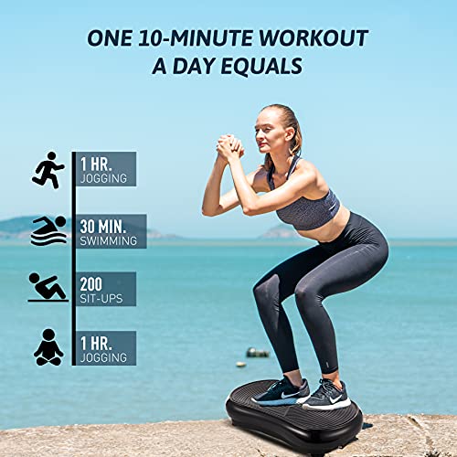 ZELUS Vibration Plate Exercise Machine with Resistance Bands, Vibrating Core Cardio Strength Training Plate for Home Workouts, Exercise Fitness Home Gym Equipment Vibration Machine with Remote