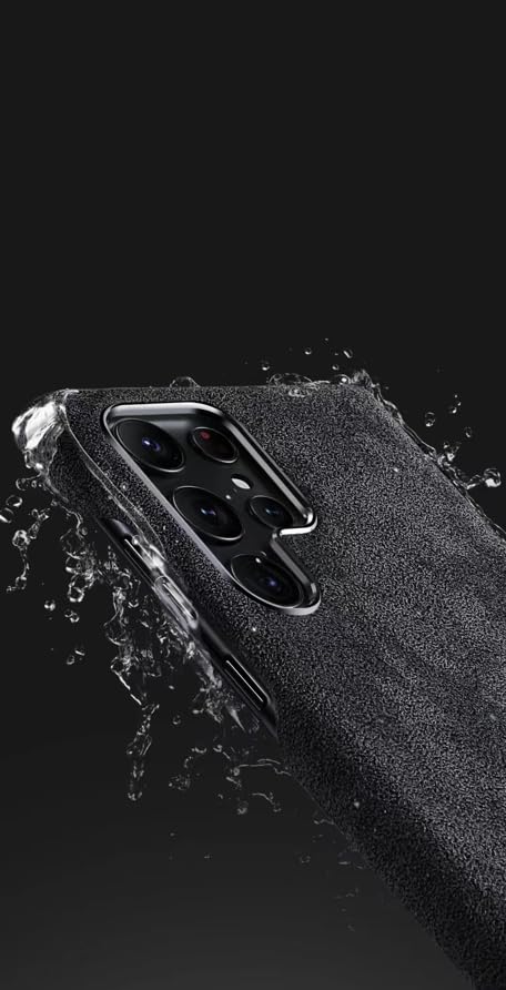 TYXDKJ Alcantara Case for Samsung Galaxy S23 Ultra,Handmade Fully-Wrapped Synthetic Suede Cover, Compatible with MagSafe Wireless Charging(Black)