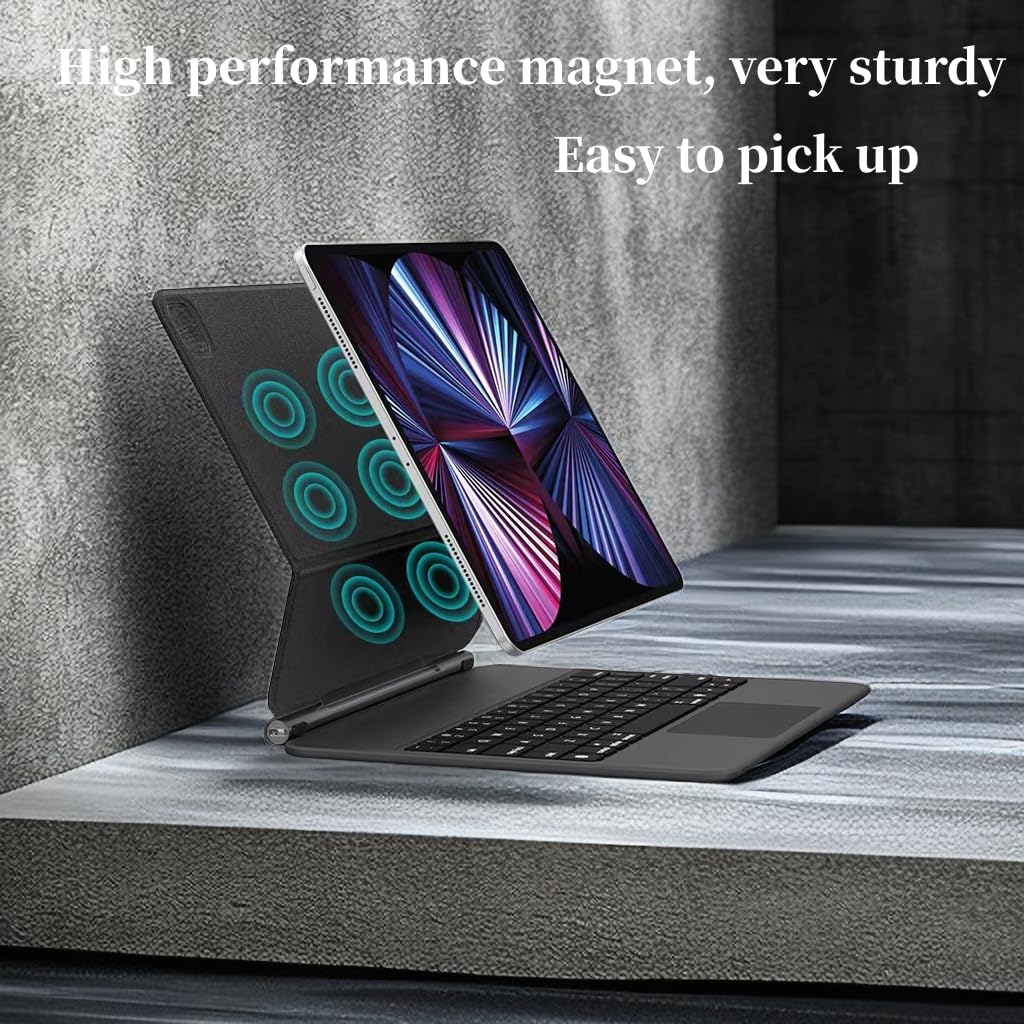 TYXDKJ Alcantara Case for iPad,Double-sided Handmade, Compatible with 11 inch iPad Pro 1/2/3 and 10.9 iPad Air,Equipped with Wireless Keyboard(Black)