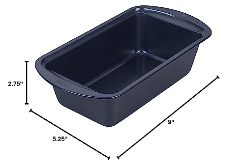 Wilton Non-Stick Diamond-Infused Navy Blue Loaf Baking Pan, 9 x 5-inch (Pack of 2)