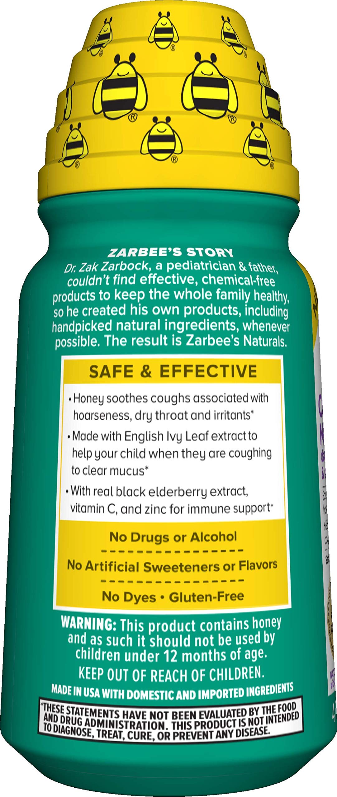 Zarbee's Children's Cough Syrup + Mucus + Immune Daytime 4oz