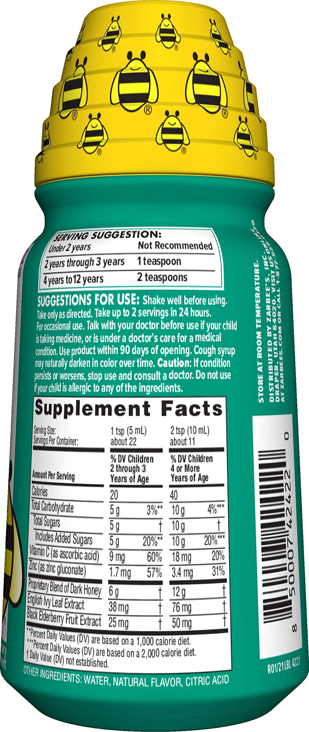 Zarbee's Children's Cough Syrup + Mucus + Immune Daytime 4oz