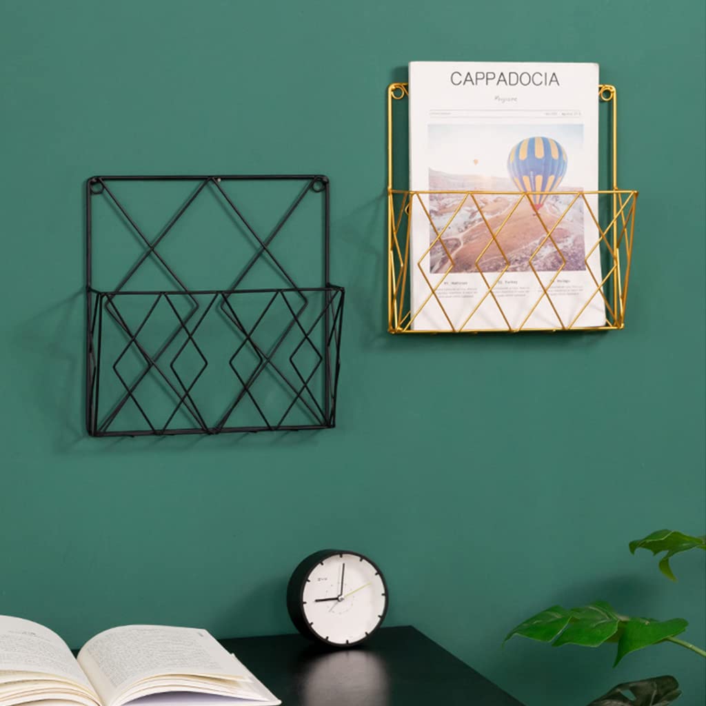 Wall File Holder Mesh Magazine Holder Hollow-out Iron Wire Collection For Case Vertical Holder Home Organizer Supplies