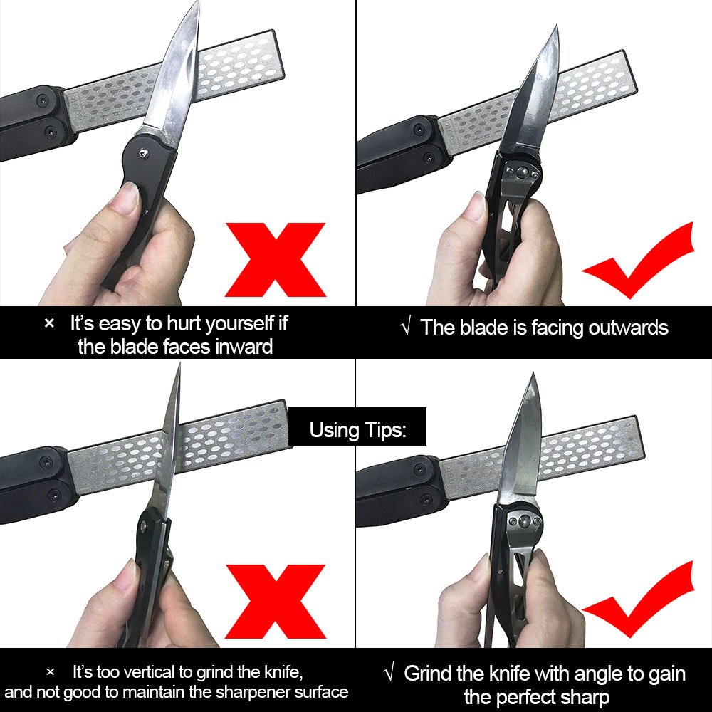 XH Outdoor Camping Knife Sharpener Double Sided Folded Pocket Sharpener Diamond Knife Sharpening Stone