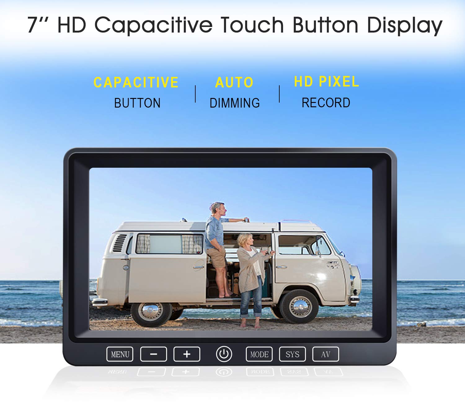 ZEROXCLUB Ⅱ Digital Wireless Backup Camera System Kit,HD 1080P & IP69 Waterproof Wireless Reverse Rear View Camera + 7’’ DVR Split Touch Monitor w/Recording for RV/Truck/Trailer/Motorhome-B701