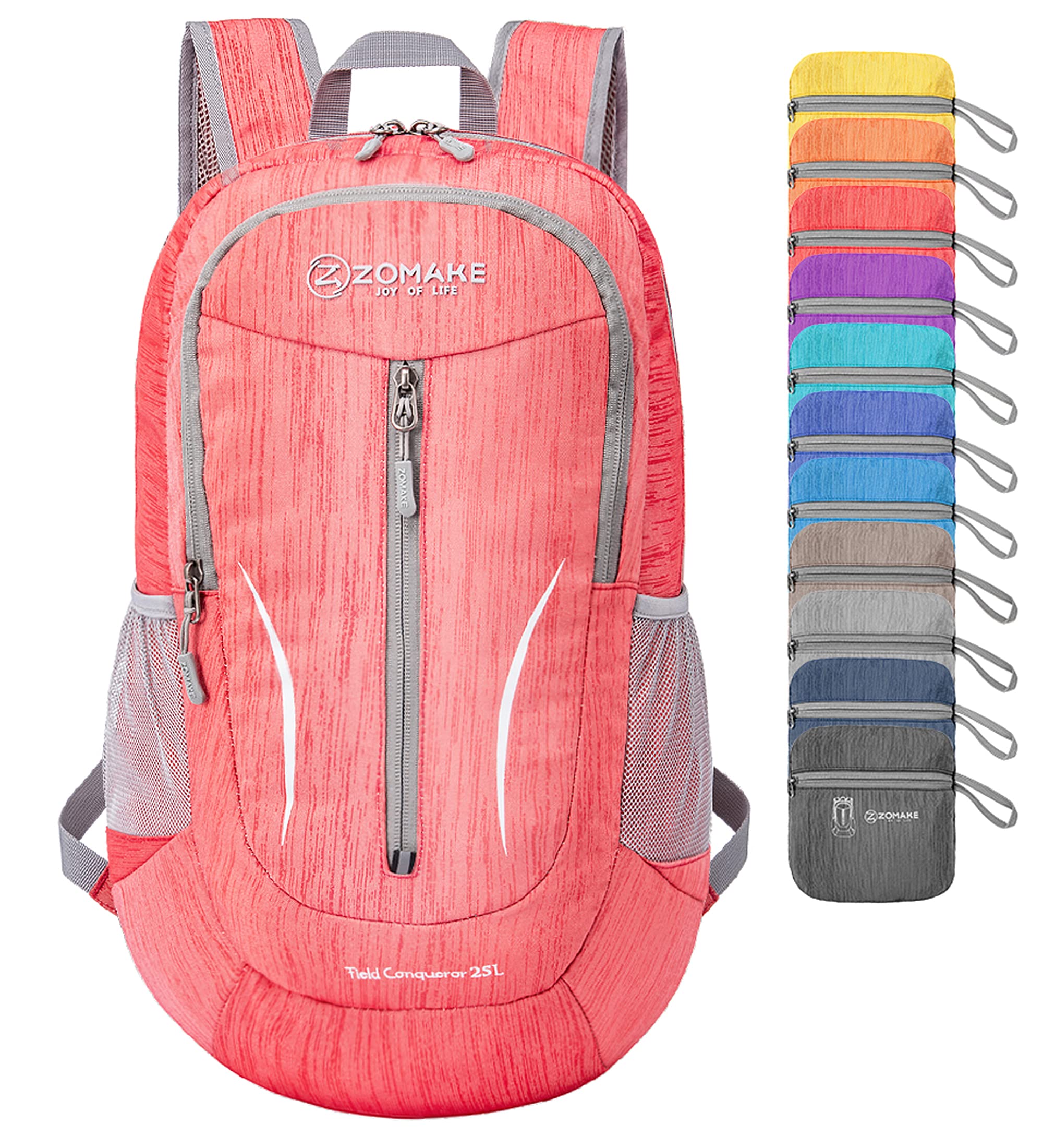 ZOMAKE 25L Ultra Lightweight Packable Backpack - Foldable Hiking Backpacks Water Resistant Small Folding Daypack for Travel(Red)