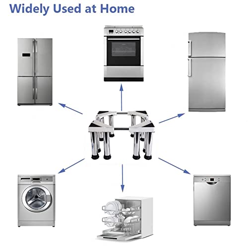 Washer Dryer Base, 12 Strong Legs Push Button Locking Adjustment,Can Hold Up to 660 Lbs Portable Dryer Stand, for Double Door Refrigerators,Dryers (3-5 Days Delivery)