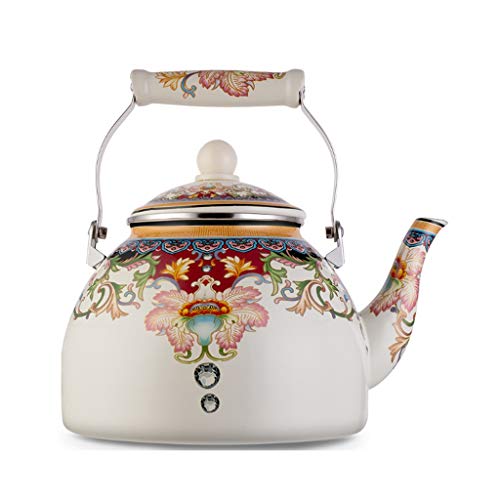 ZNZN Stovetop Kettle Enamel Kettle Outdoor Camping Kettle Enamel Coated Steel Exquisite and Simple Pattern Design (5L, 169OZ) Multifunctional Water Kettle