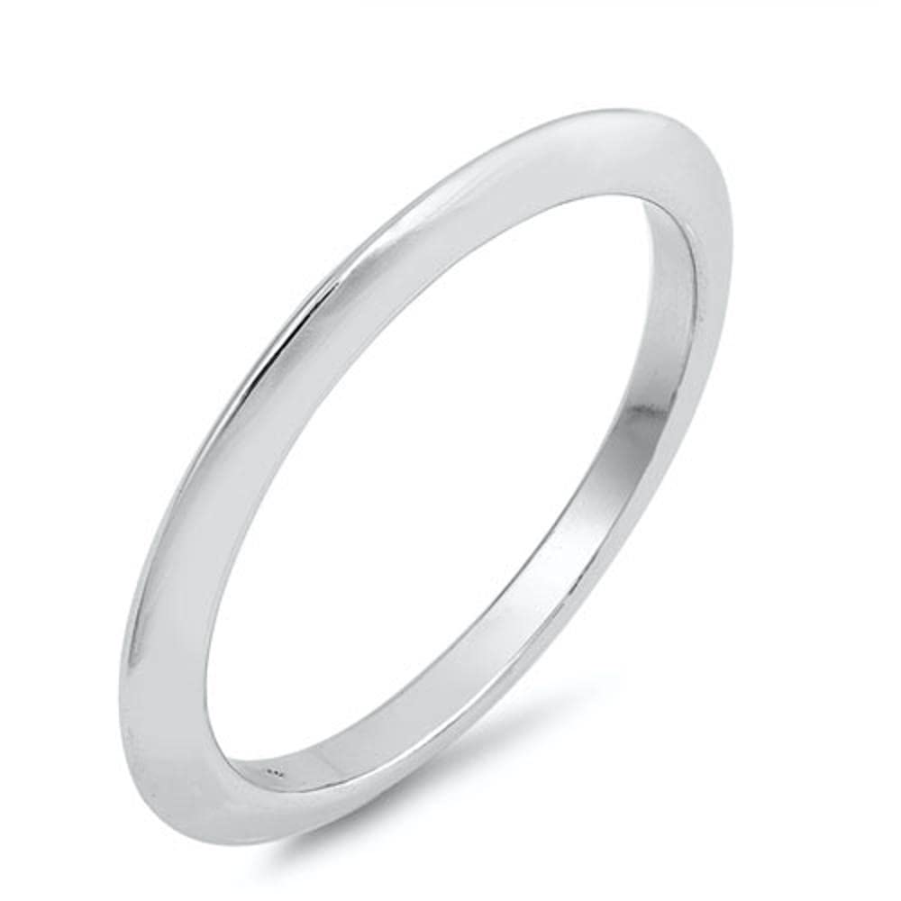 Thin Pointed Knife Edge Wedding Ring 2mm Sterling Silver Stack Band Size 7