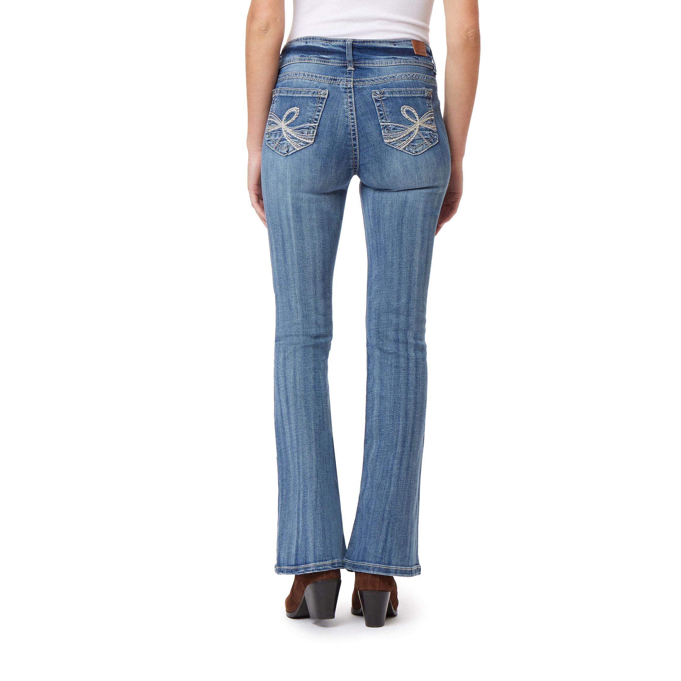 WallFlower Women's Flirty Curvy Flare High Rise Insta Stretch Juniors Jeans (Standard and Plus), Gemma, 17