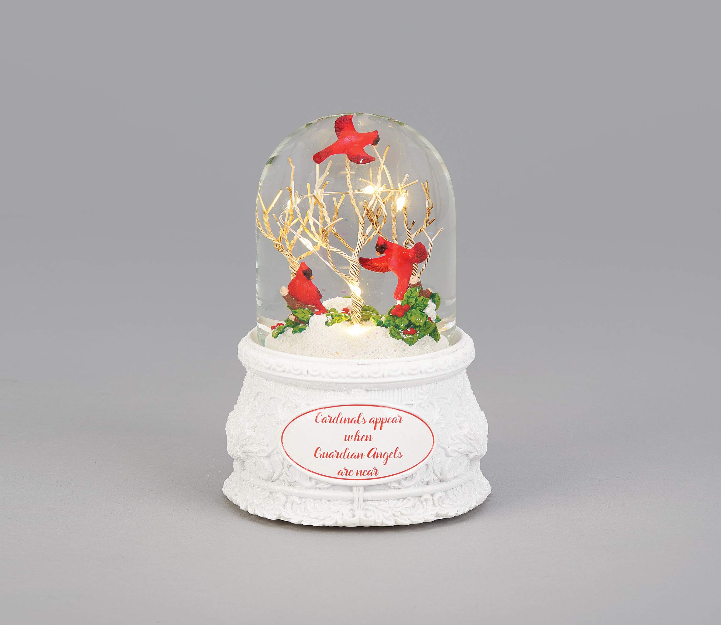 Roman - Lighted Musical Tree with Cardinal Dome, 100mm, 6.25" H, Resin, Glass, Water, Christmas Collection, Home Decor, Adorable Gift, Durable, Beautifully Detailed