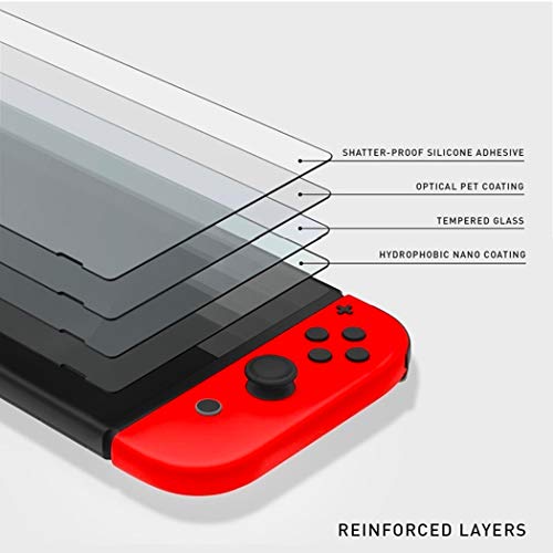 VANJUNN Ultra Slim Tempered Glass for Nintendo Switch(2 Pack), 0.18mm Screen Protector Dockable with Case HD Clear Cover Film for Nintendo Switch with Anti-Scratch Design(fit dockable case)…