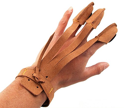 UNISTRENGH Archery Gloves 3 Finger Tabs Adult Youth Finger Protector Comfortable Shooting Hunting Arrow Bow Archery Gear Accessories (Black)