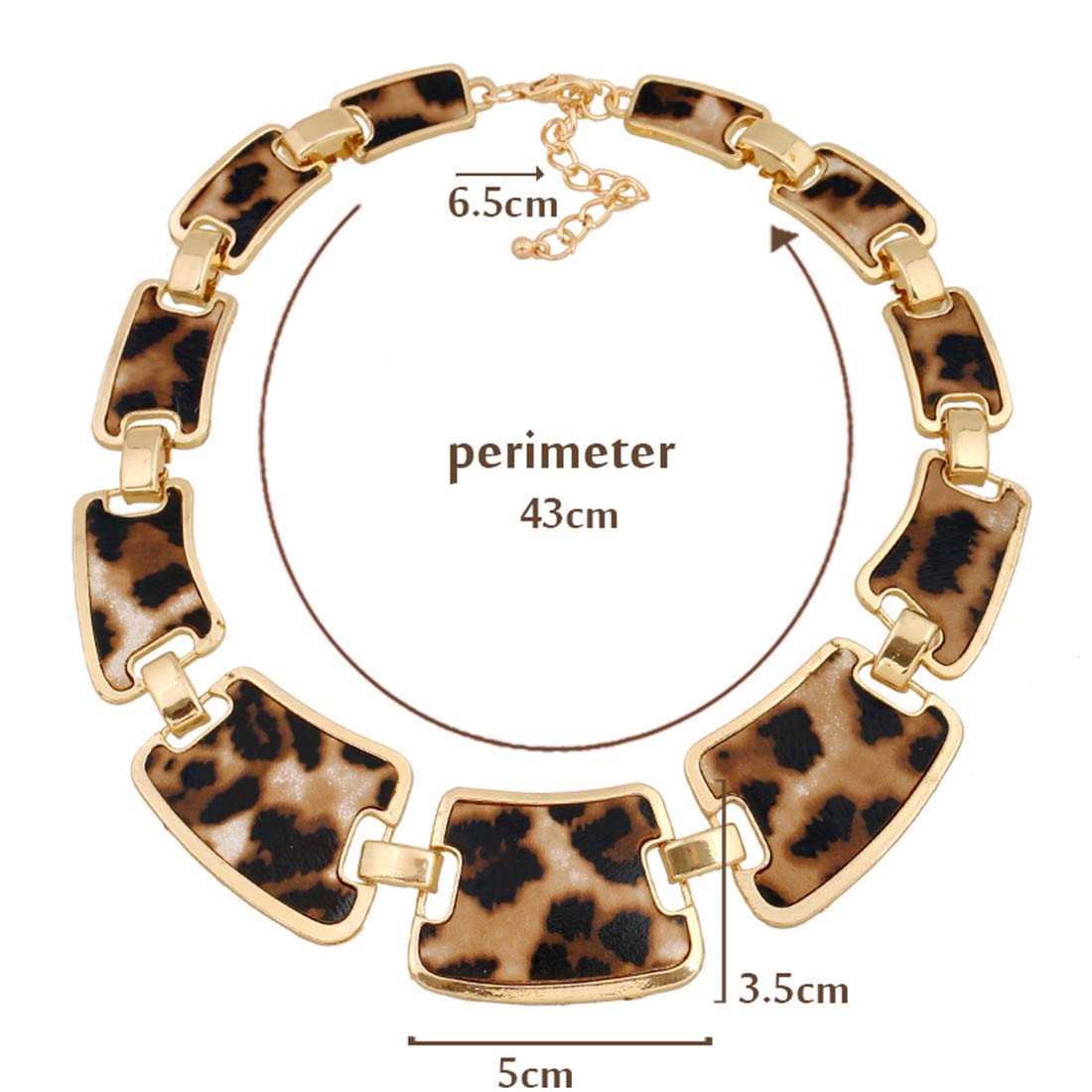 Tonhpxh Fashion Gold Style Leopard Textured Necklace Collar Bib For Women
