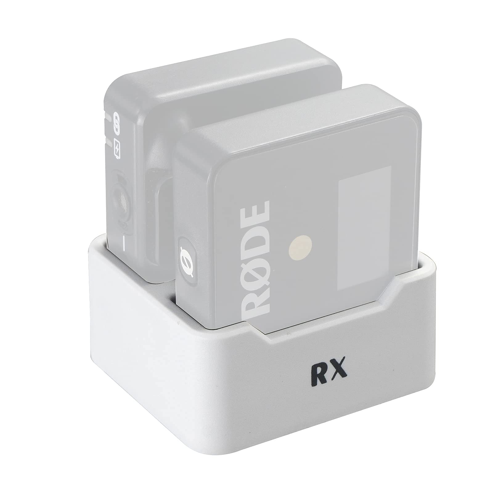 WELLMAKING RD-1 Power Charger Box for Rode Wireless Microphones GO and GO II,Only Need One Charging Cable to Charge Transmitter and Receiver of Rode Wireless Microphones (White)